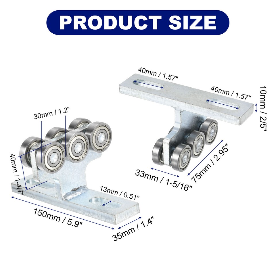 2pcs 6 Wheels Roller Electric Hoist Trolley Beam Trolleys for Strut ...