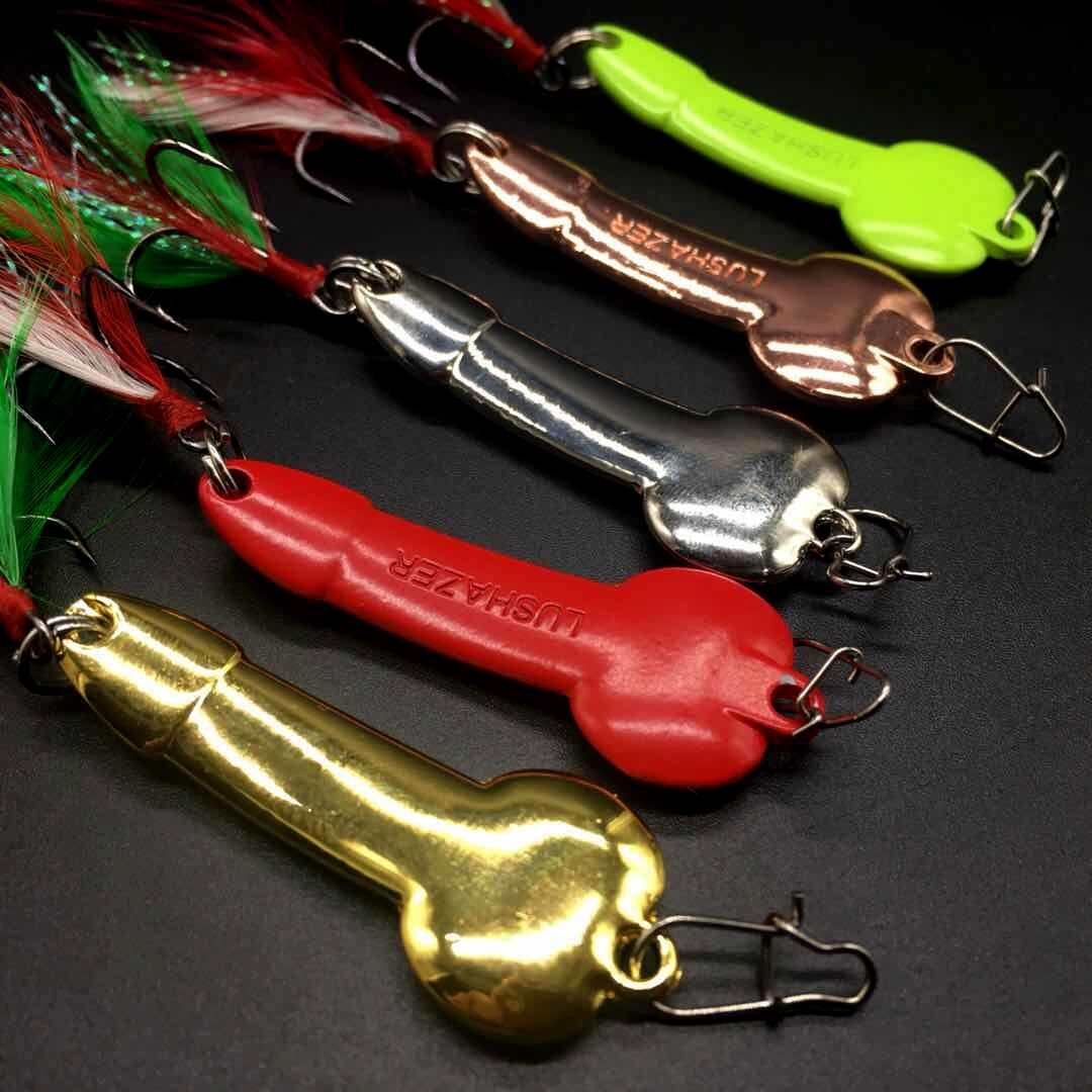 5Pcs/Box Penis Fishing Lure Dick Spinner Spoon Lures VIB Metal Baits ...