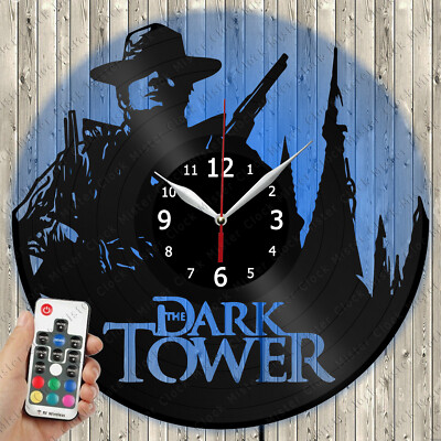 LED Clock Dark Tower LED Light Vinyl Record Wall Clock LED Wall Clock ...