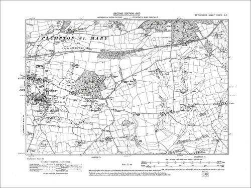 Plympton St Maurice, Old Map Devon 1907: 124NE | eBay