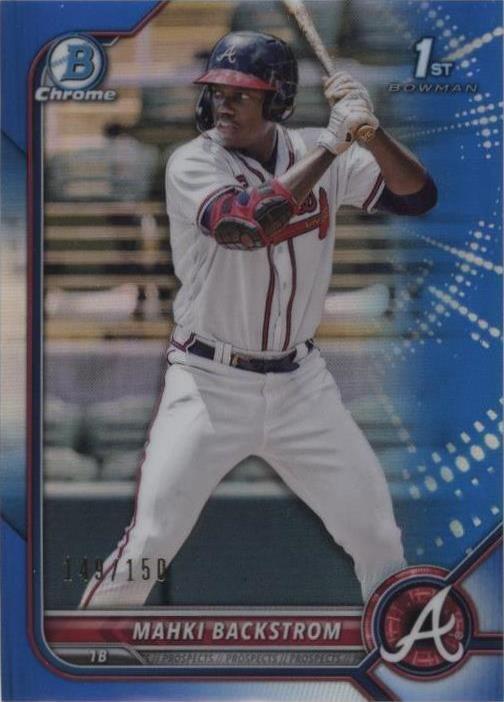 2022 Bowman - Chrome Prospects Mahki Backstrom #BCP-121 Blue Refractor ...