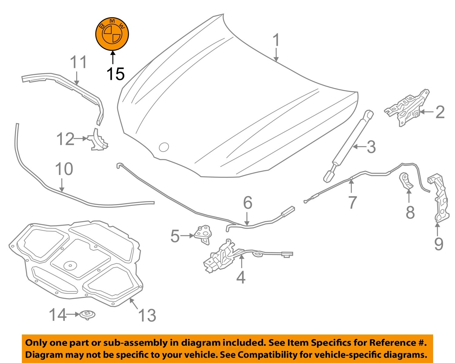 BMW 5 G30 Front Bumper Emblem Badge 51147463684 Genuine for sale online ...