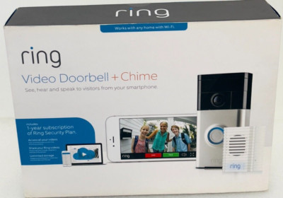 Ring Video Doorbell Satin Nickel Wireless Security 720p HD Video | eBay