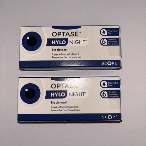 2 pack Optase Hylo Night Eye Ointment - Preservative Free Lubricant ...