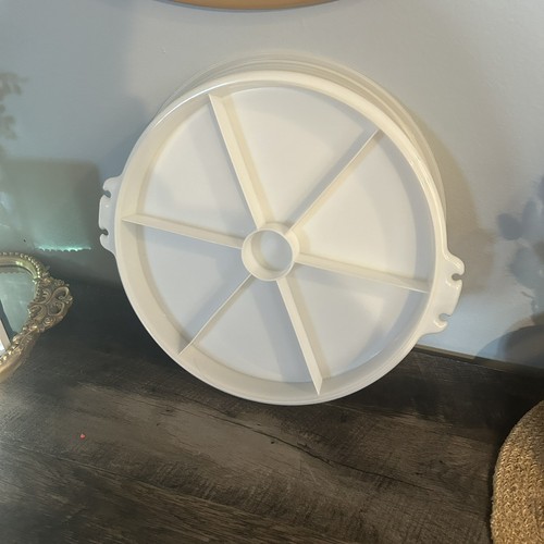 Vintage Tupperware 405-9 White Party Susan Divided Relish Tray with Lid ...