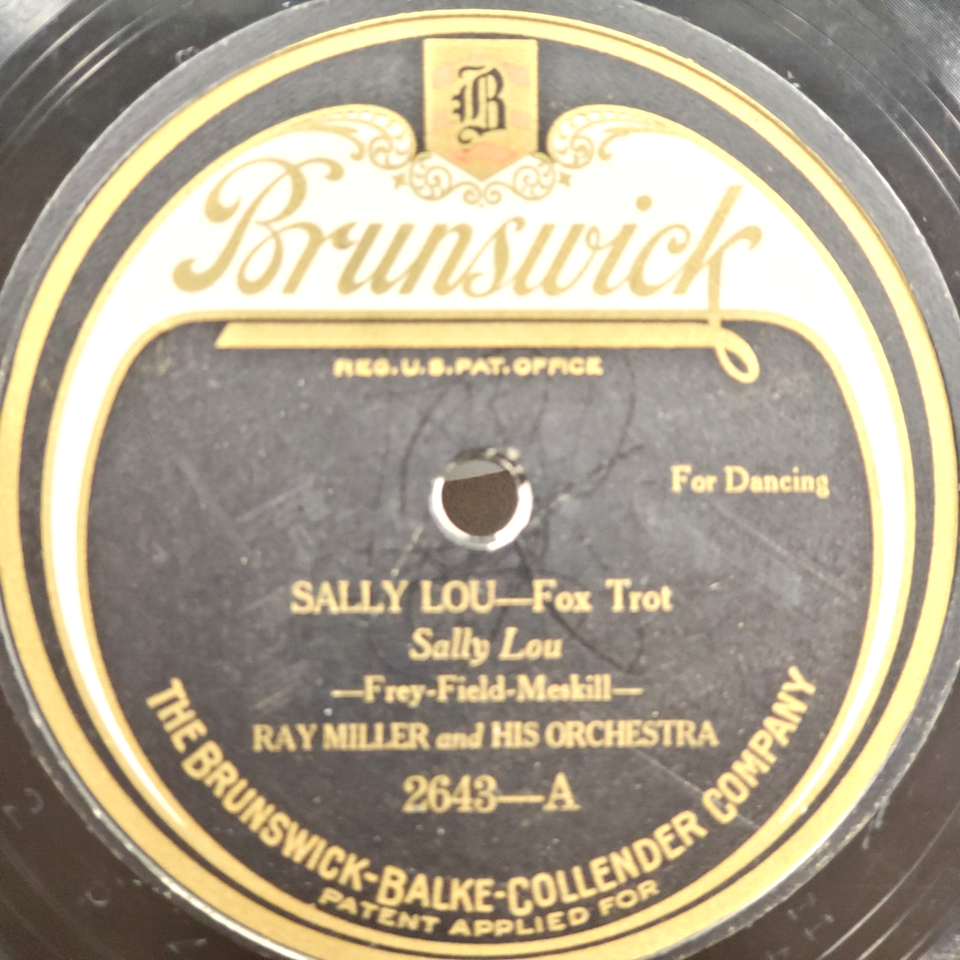 Pre War 1924 Ray Miller Orchestra VG 78 RPM 10 inch Brunswick 2643 ...