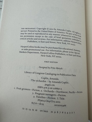 Amanda Coplin / The Orchardist Signed First Edition 2012 | eBay