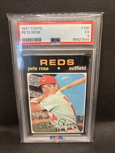 🔥 1971 Topps Baseball Pete Rose #100 Cincinnati Reds PSA 5 Excellent ...