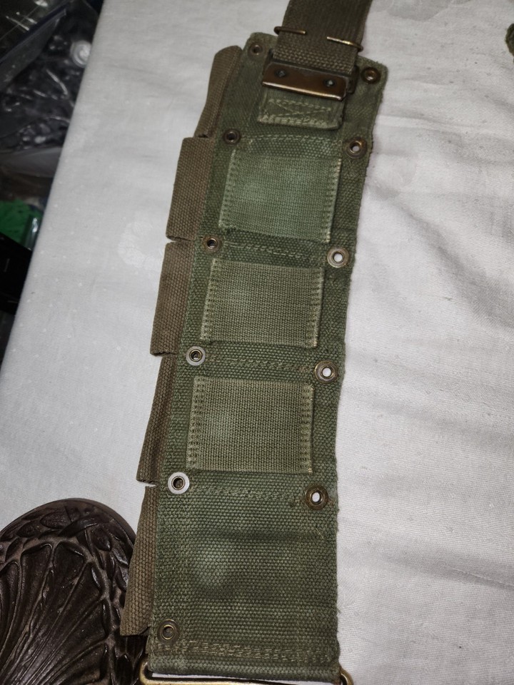 Vintage WWII U.S. Army USMC M1923 M1 Garand Cartridge Ammo Web Belt ...
