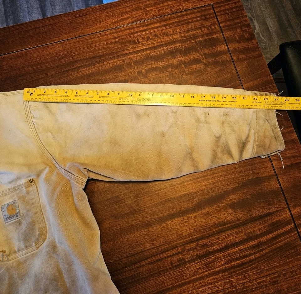 Vtg Distressed Carhartt Chore Jacket Blanket Lined Size Large?? | eBay