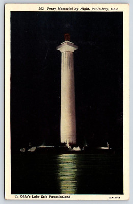 Vintage Postcard Perry Memorial by Night Put-In-Bay Ohio | eBay
