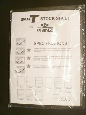 Prinz SafeT 242mm One Row Stock Sheets 8.5" X 11" #B11 - See ...
