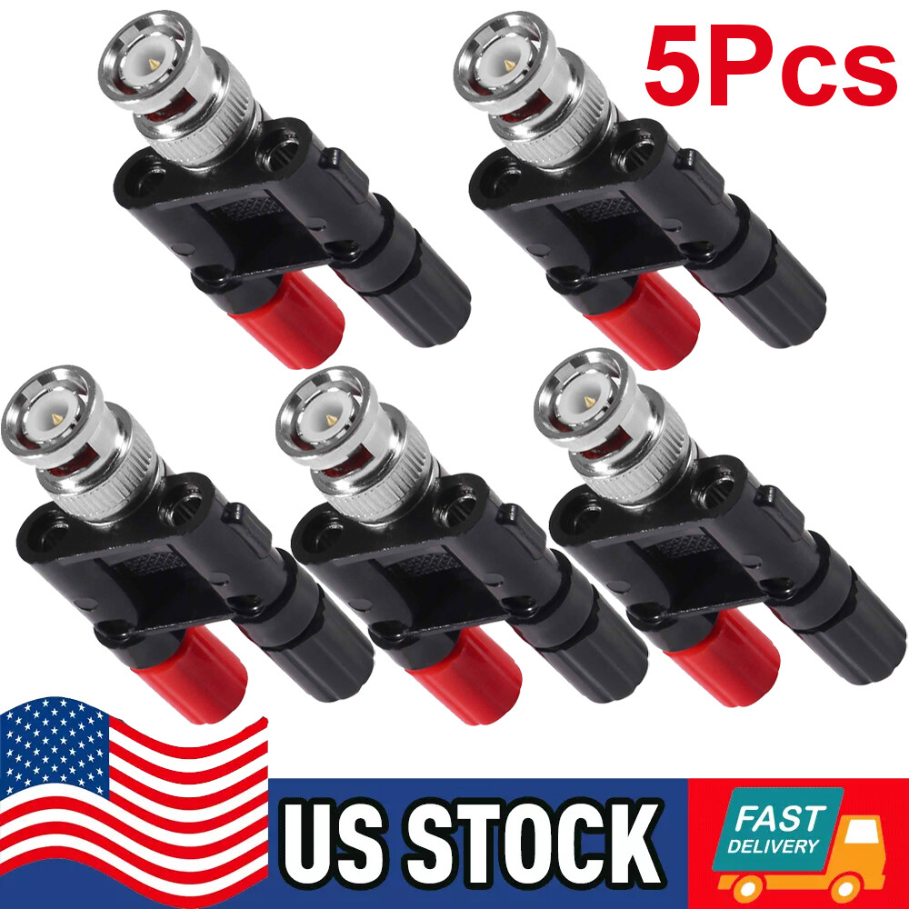 5Pcs BNC Male Plug to 4Mm Dual Banana Female Jack Socket Binding Post ...