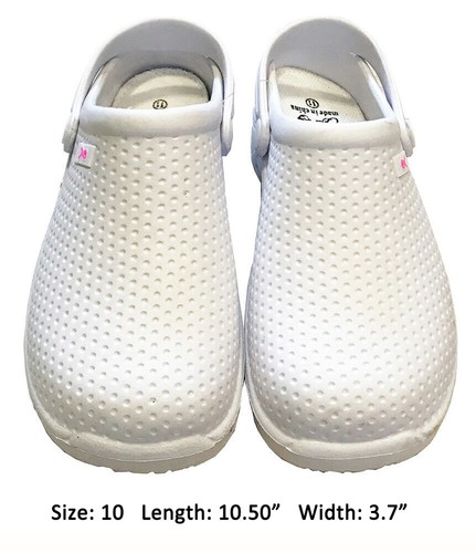 Medical Womens Comfortable Lightweight Slip Resistant Clogs Shoes White ...