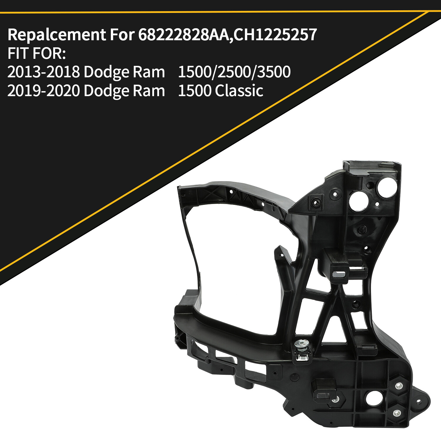 Right Radiator Support Headlight MOUNTING Bracket Kit For 2013-18 Dodge ...