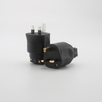HIFI Audio Gold UK 13A Mains Power Plug Fuse Connector 18mm Power Cable ...