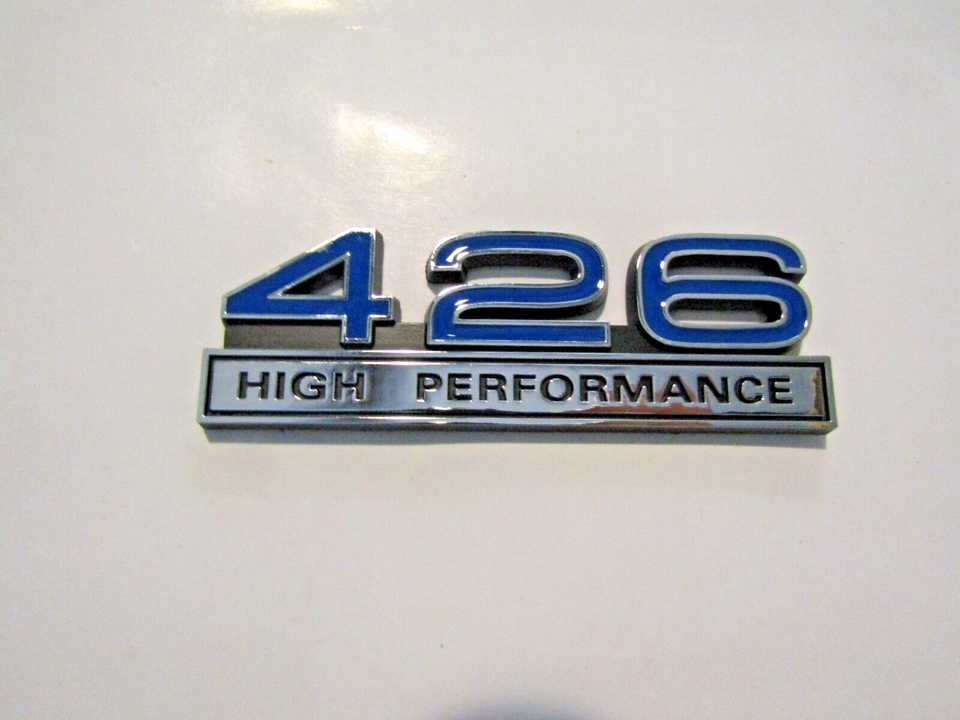 426 HIGH PERFORMANCE EMBLEMS 4" 2X FITS DODGE CHRYSLER PLYMOUTH HEMI ...