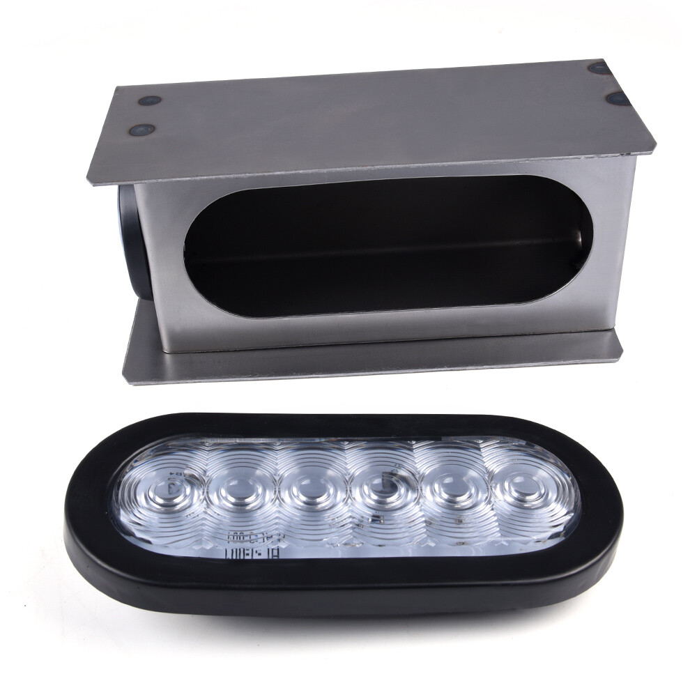 Fit For Trailer/Truck LED Steel Housing Box 6"Oval Tail Light 2"Marker ...