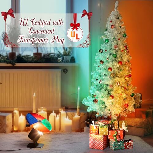 Christmas Tree Color Wheel with E27 LED Light, Rotating 4 Color Wheel ...