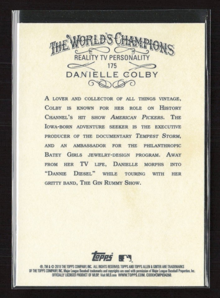 2019 Topps Allen & Ginter #175 Danielle Colby Gold Hot Box | eBay