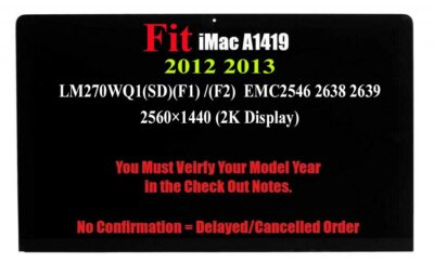 For iMac A1419 27 LCD Screen Display with Front Glass Assembly ...