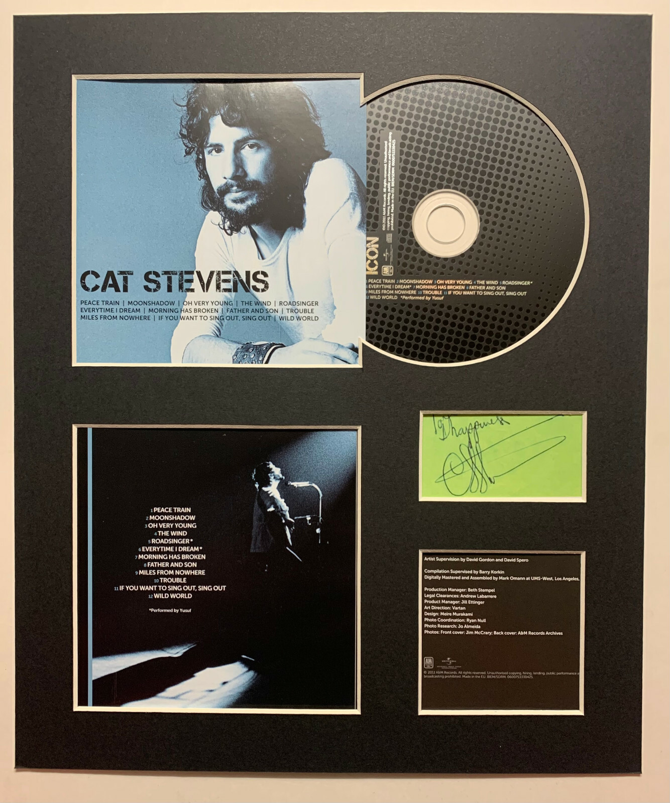 CAT STEVENS - Signed Autographed - ICON - Album Display | eBay