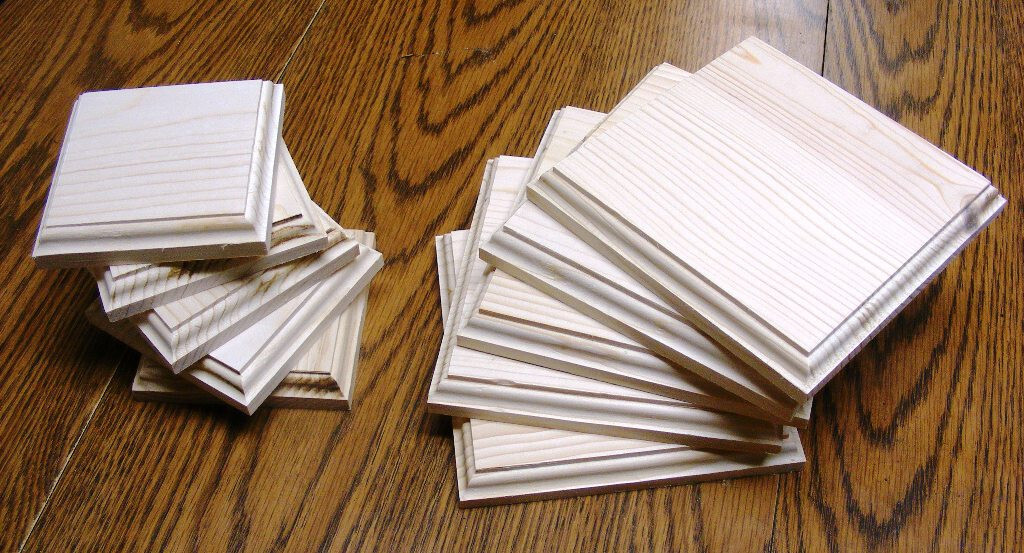 Unfinished Wood Plaque - Wooden Base Stand - Set of ten 6x6 and 4x4 ...