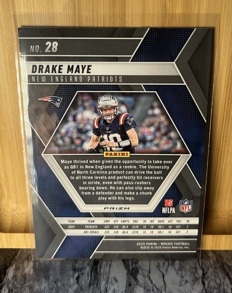 2025 Mosaic - Drake Maye Reactive Blue Color Match New England Patriots ...