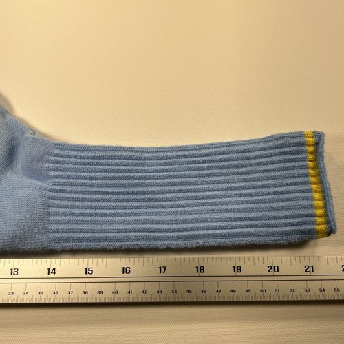 VTG Russell Socks Athletic Crew Sport Light Blue Yellow Stripes Size 10 ...
