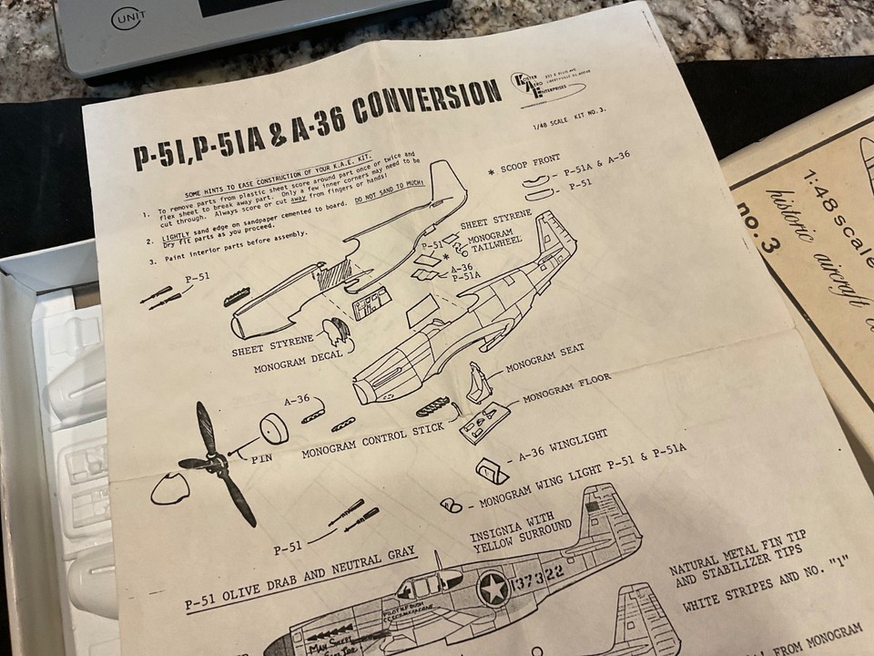 Koster Aero Enterprises 1/48 Model Plane Conversion Kit Monogram P-51B ...