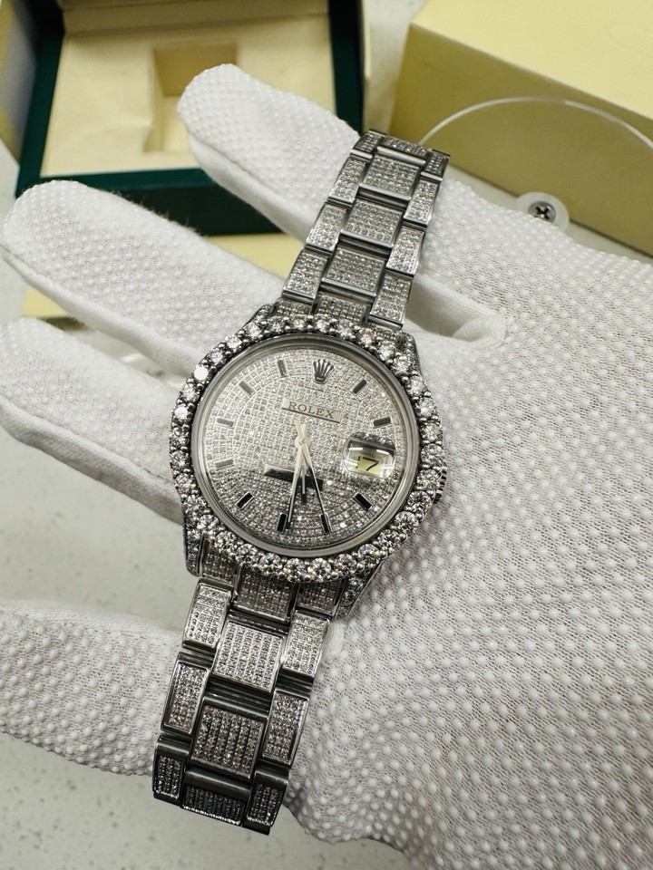 Rolex Datejust 36mm Diamond Iced Out Bust Down | eBay