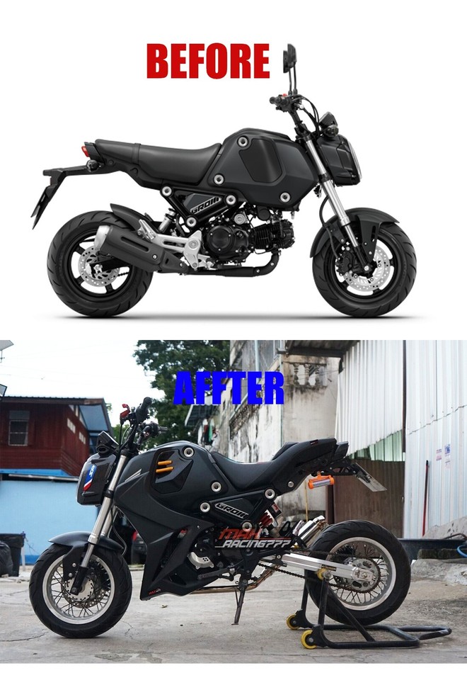 BLACK SET FAIRING BELLY PAN SIDE FRAME GUARD BODY FIT FOR HONDA GROM ...