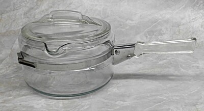 Vintage Pyrex Pan #6322 Flame Ware Clear Glass Sauce Pot Pour Spout | eBay