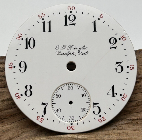 D.G. PRINGLE, GUELPH, ONT. POCKET WATCH DIAL BREGUET INDICES 45mm (OF ...