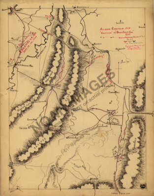 Map of Atlanta Campaign Georgia c1854 16x20 | eBay