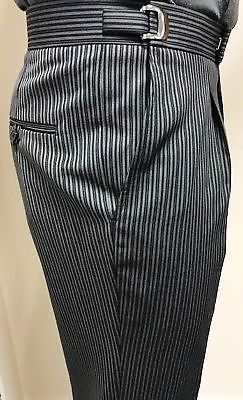 NEW MEN'S GREY & BLACK PINSTRIPED MASONIC FORMAL TROUSERS WEDDING ...