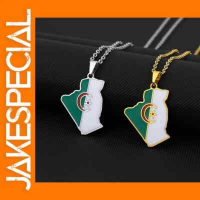 JakeSpecial – Algeria Map Flag Pendant Necklace in Steel | eBay