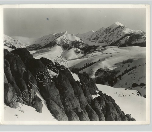 Group of Skiers on CALIFORNIA Mountain, American West SPORTS 1950s ...