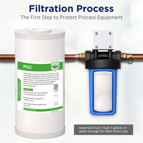 2Pack 5μm 10"X4.5" Sediment Water Filter Carbon Replacement for Big ...