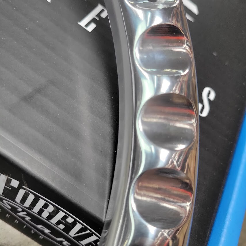 14" Billet Steering Wheel Real Pine Aluminum Rivet Chevy Muscle C10 Ford Hot Rod | eBay