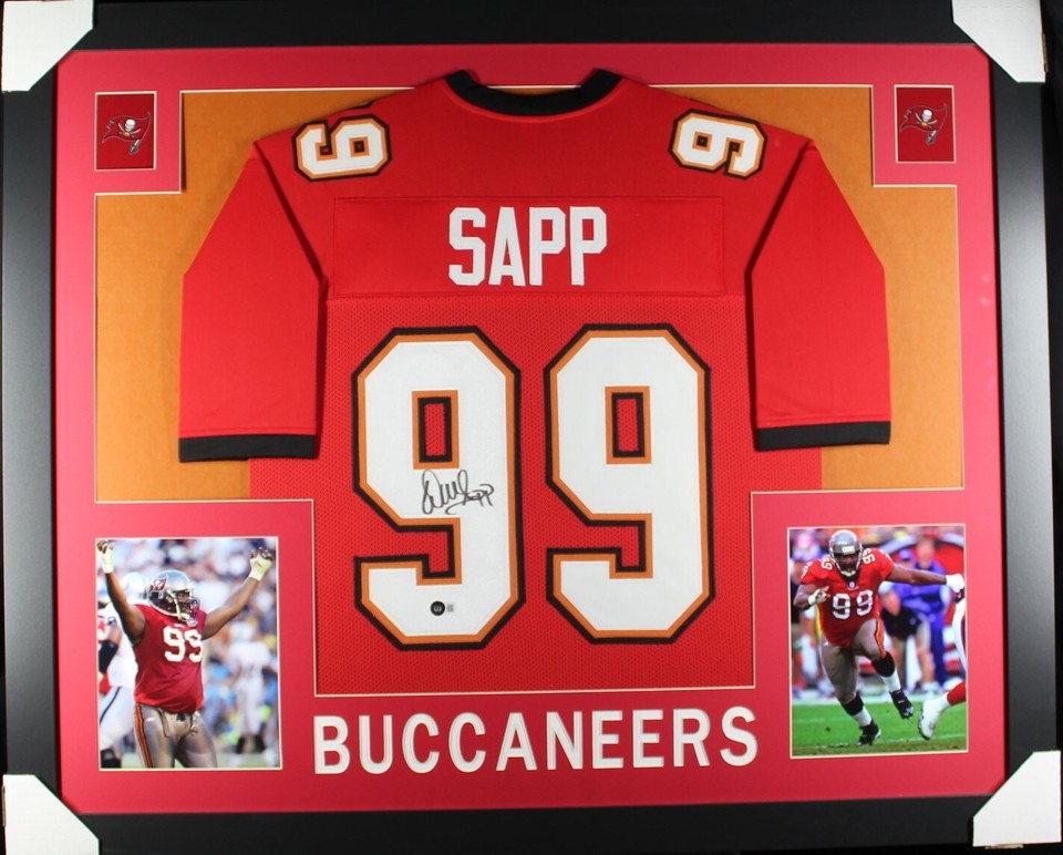 WARREN SAPP Signed/Autographed Custom Jersey Framed 35x43 - Beckett/BAS ...