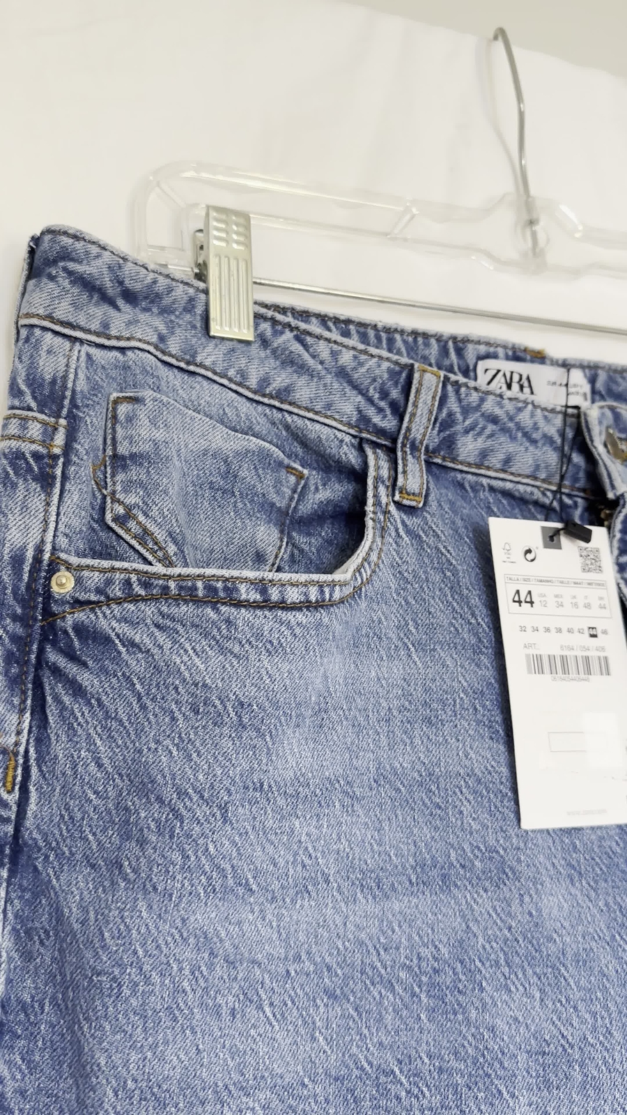 Zara Blue High Rise Slim Flared Jeans 6164 170 427 Size 44 - US 12 NWT ...