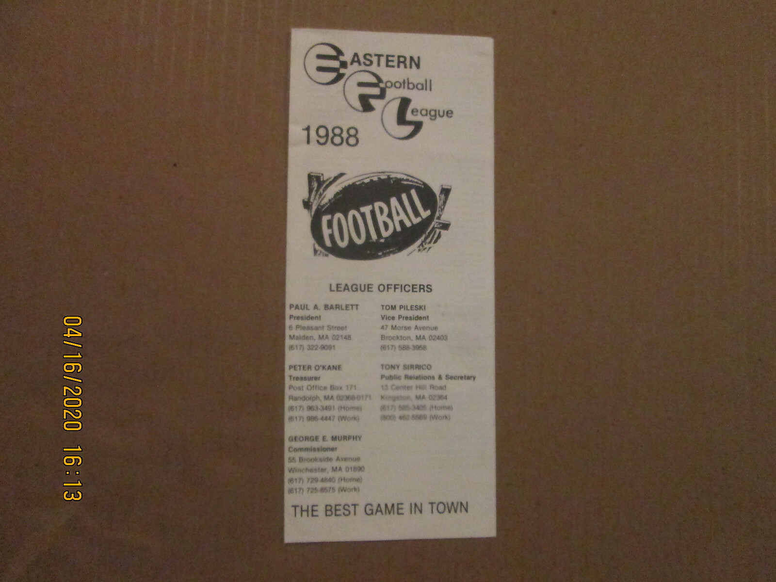 EFL Eastern Football League Vintage Circa 1988 League Logo Football ...