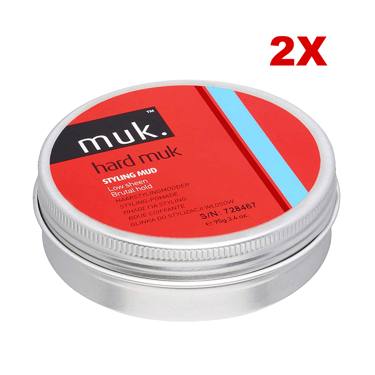 MUK Hair Styling Hard Dry FilthyHair Paste Wax Mud 95g2X Raw Rough ...