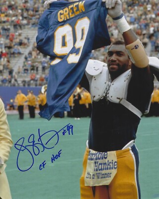 Autographed HUGH GREEN "Cf HOF " Pitt Panthers 8x10 photo - w/Show ...