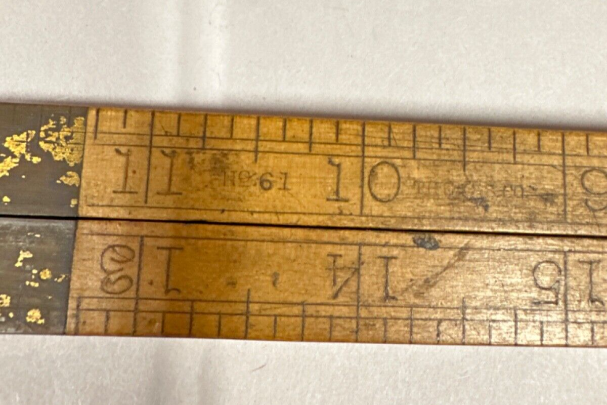 Rare Antique C-S Co Pine Meadow Conn No 61, Folding Pocket Ruler 24 ...