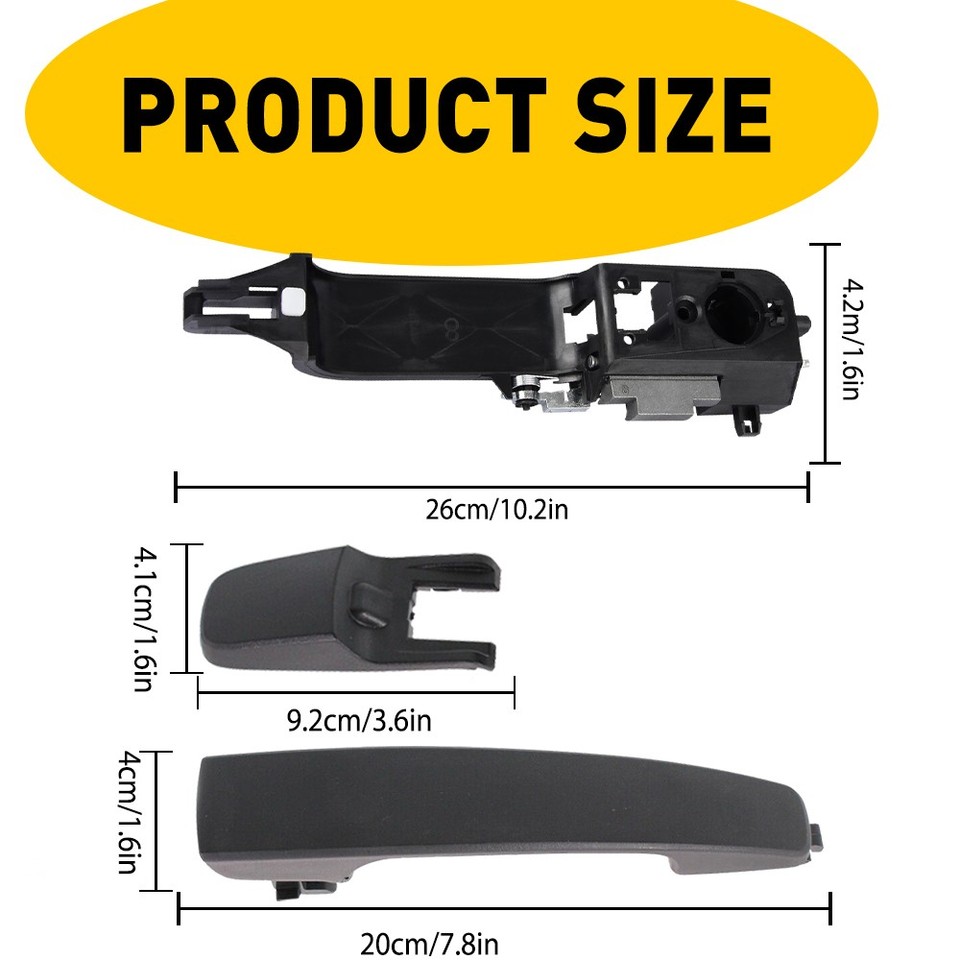 Left Side Exterior Door Handle Bracket Primed for 2008 2009 2010 2011 ...