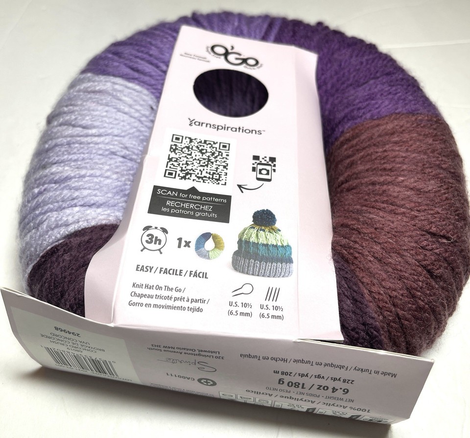 CARON COLORAMA OGO YARN. 1- Pk. CONCORD CRUSH . I Combine Ship,read det ...
