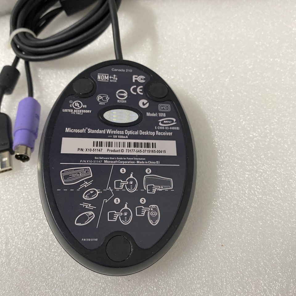 Microsoft Standard Wireless Optical Desktop Receiver X10-51147 1018 ...