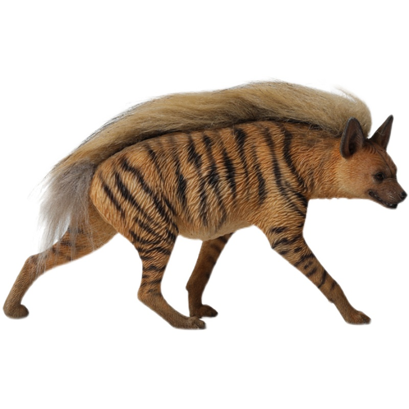 JXK1/6 African hyena model Striped hyena Faux animal flocking ornaments ...